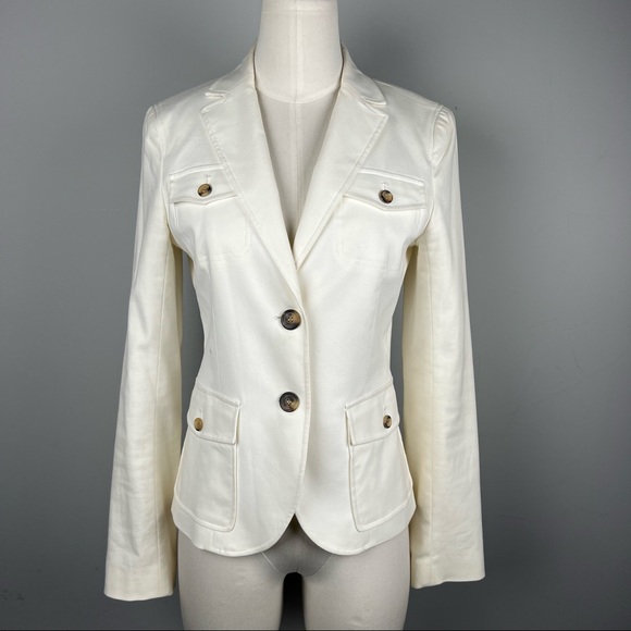 Theory | Jackets & Coats | Theory Blazer White Tortoise Shell Buttons ...